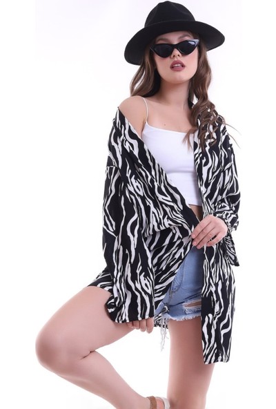 Dnz Bayan Desenli Uzun Kimono