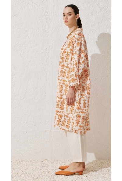 Menesse Etnik Desenli Kimono Oranj Menesse Etnik Desenli Kimono Oranj