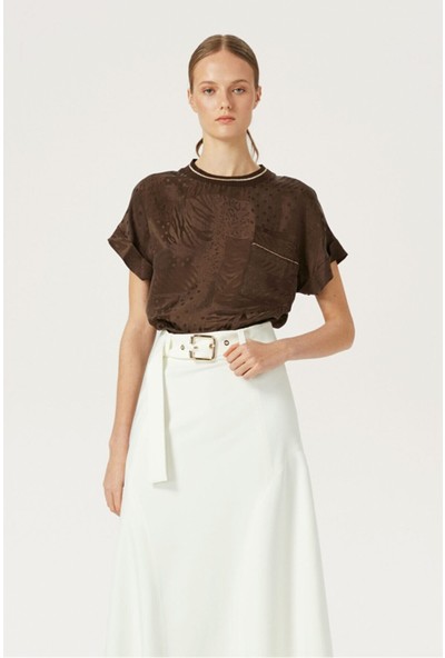 Exquise-Cepli Bluz Kahverengi