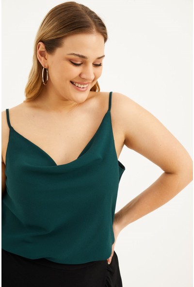 Myline Degaje Yaka Ip Askılı Bluz Myline Degaje Yaka Ip Askılı Bluz