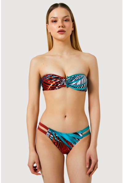 Ayyıldız 5509 Yeşil Straplez Bikini Takımı