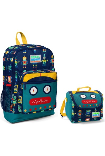 Coral High Robot Desenli Erkek Çocuk Ilkokul Çantası ve Beslenme Seti Coral High Robot Desenli Erkek Çocuk Ilkokul Çantası ve Beslenme Seti