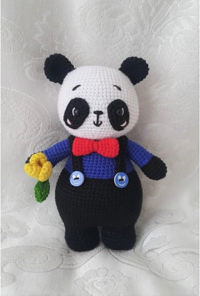 Papyonlu Panda Amigurumi Organik Örgü Oyuncak Papyonlu Panda Amigurumi Organik Örgü Oyuncak