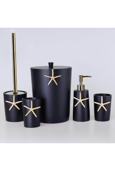 Acar Selim Ocean Sbny 154SYA15RS Siyah Altın Banyo Seti