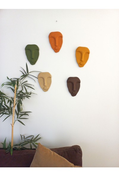 El Yapımı Abstract (Soyut) Duvar Dekorasyon Maskları (Maskeleri) 5'li Set El Yapımı Abstract (Soyut) Duvar Dekorasyon Maskları (Maskeleri) 5'li Set