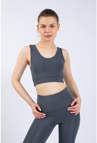 Snc Kadın Gri Crop Spor Büstiyer Snc Kadın Gri Crop Spor Büstiyer