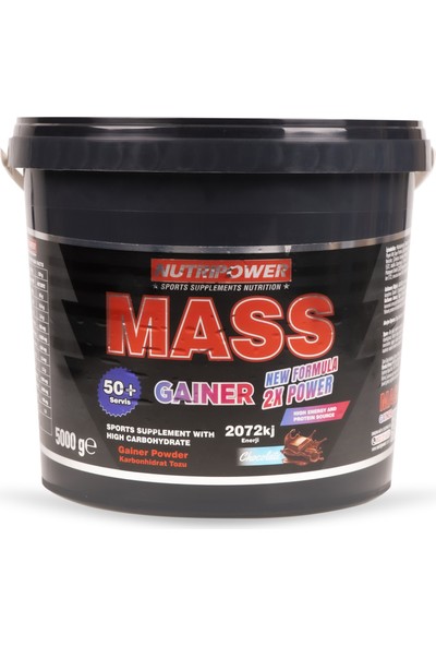 Nutripower Mass Gainer Kilo Almaya Yardımcı Karbonhidrat Tozu 5000G Çikolata Aromalı 50 Servis Nutripower Mass Gainer Kilo Almaya Yardımcı Karbonhidrat Tozu 5000G Çikolata Aromalı 50 Servis