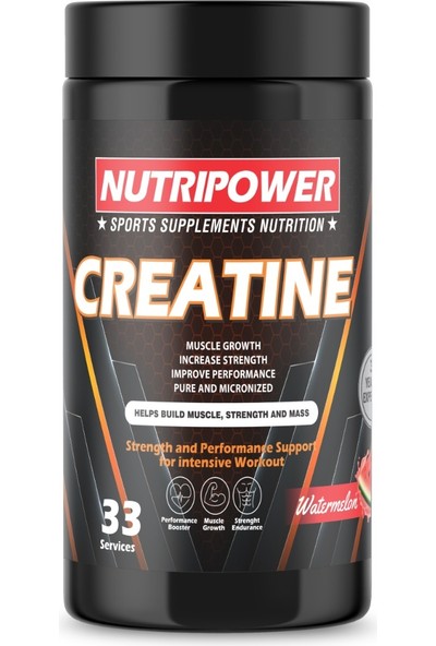 Nutripower Creatine Monohydrate 100G Karpuz Aromalı 33 Servis Nutripower Creatine Monohydrate 100G Karpuz Aromalı 33 Servis