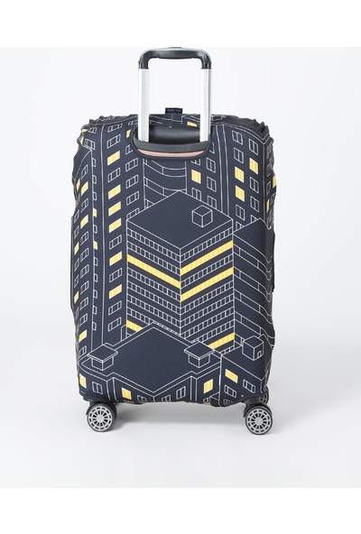 Fabrika Siyah-Sarı Desenli Valizkılıfı
