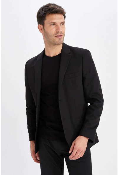 DeFacto Slim Fit Fleto Cepli Astarlı Blazer Ceket Y3910AZ22SM