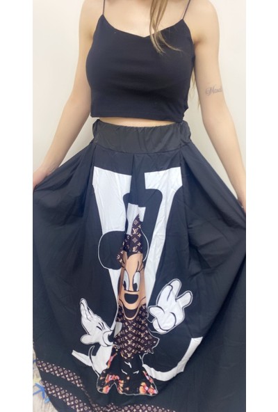 Black&Grace Kadın Yüksek Bel Minili Louis V Etek Black&Grace Kadın Yüksek Bel Minili Louis V Etek