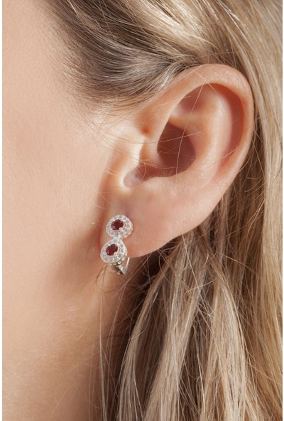 Pırlanta Montür Gümüş Tria Küpe Pırlanta Montür Gümüş Tria Küpe