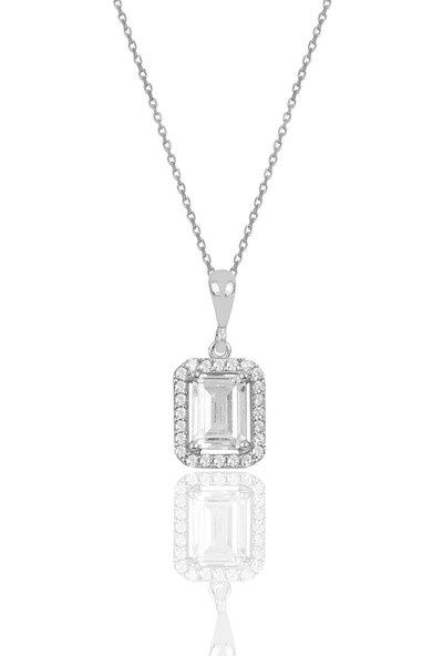 Mert Silver Gümüş Baget Taşlı Kolye