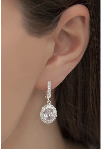 Mert Silver Oval Model Kadın Gümüş Küpe Mert Silver Oval Model Kadın Gümüş Küpe