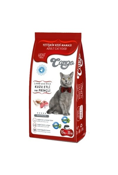 Cango Kuzu Etli ve Pirinçli Kedi Maması 1 kg x 4 Adet