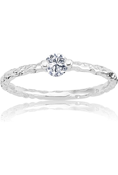 Anka Ortası Taşlı Gümüş Yüzük