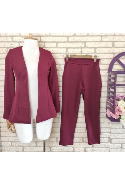 Atlas Kumaş Ceket Pantolon Takım(Bordo)