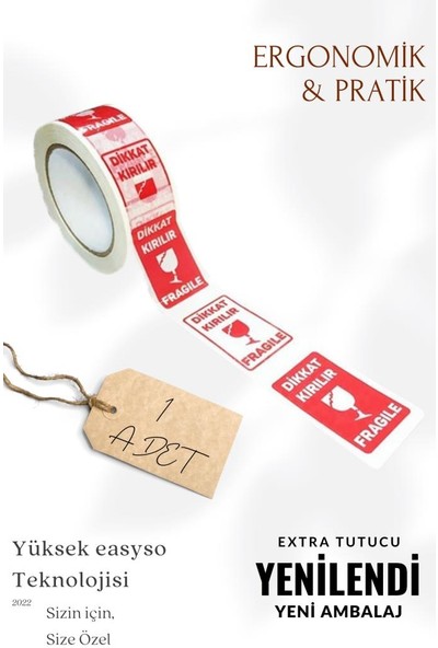 Esay Bant Dikkat Kırılır Ambalaj Koli Paket Bantı 45 mm x 100 M Esay Bant Dikkat Kırılır Ambalaj Koli Paket Bantı 45 mm x 100 M