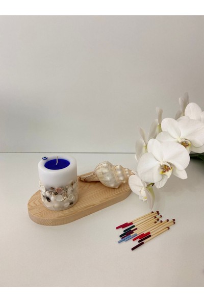 Gita Shopping Dekoratif Deniz Kabuklu Kokulu Silindir Mum