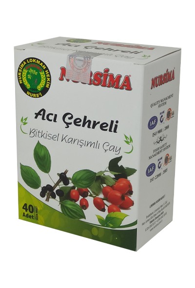 Nursima Kumraldede Acı Çehreli Bitkisel Karışımlı Çay 40 Adet Süzen Poşet