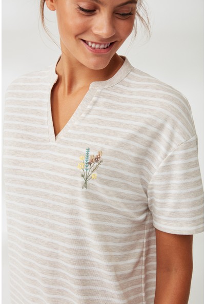 Catherine's Çizgili Uzun Elbise