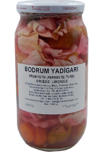 Bodrum Yadigarı Probiyotik Turşu (1000 gr) (Sirkesiz-Limonsuz) Bodrum Yadigarı Probiyotik Turşu (1000 gr) (Sirkesiz-Limonsuz)