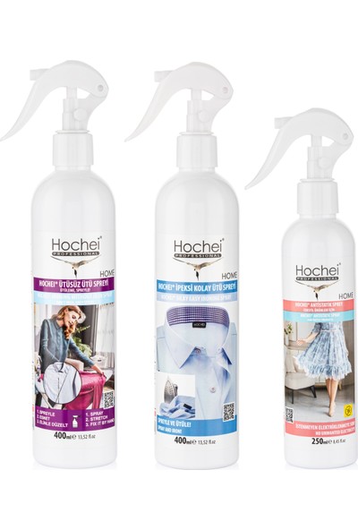Hochei Ütüsüz Ütü-I.kolay Ütü-Antistatik 3' Lü Sprey Ürün Seti Paket-1 ( 250ML-400ML-400ML ) Hochei Ütüsüz Ütü-I.kolay Ütü-Antistatik 3' Lü Sprey Ürün Seti Paket-1 ( 250ML-400ML-400ML )