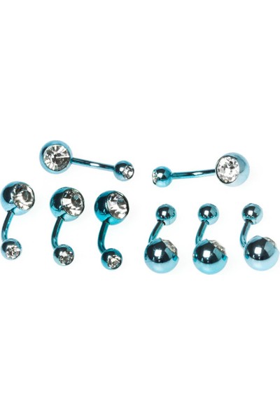 Ey Fashion 316L Cerrahi Çelik Beyaz Zirkon Taşlı Top Açık Mavi Piercing Göbek Ey Fashion 316L Cerrahi Çelik Beyaz Zirkon Taşlı Top Açık Mavi Piercing Göbek