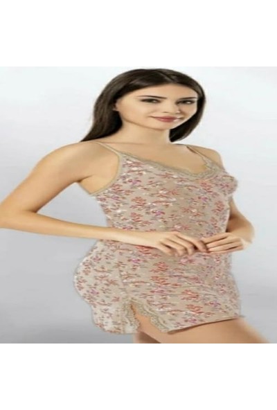 Kota 6371 Cappucin Baskılı Gecelik