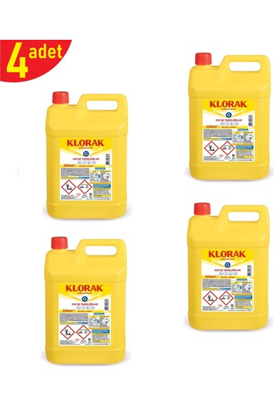 Klorak Çamaşır Suyu 4,5 kg x 4 Adet (Çok Al Az Öde)