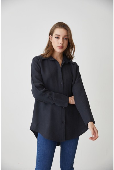 Lime Moda Klasik Gömlek-Siyah Lime Moda Klasik Gömlek-Siyah