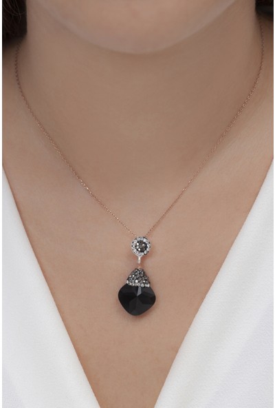 Tmec Takı Kare Model Kadın Gümüş Kolye