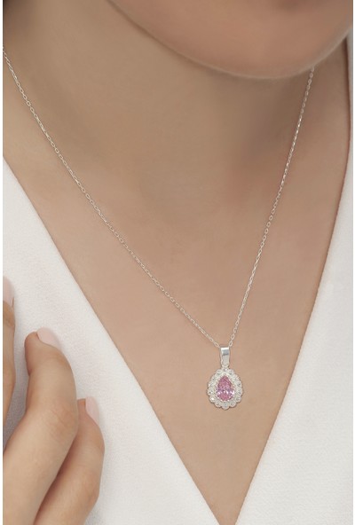 Tmec Takı Kadın Gümüş Kolye Modeli Damla