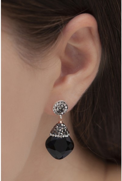 Kare Model Kadın Gümüş Küpe