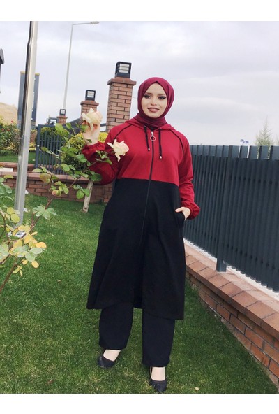 Dival Tesettür Kadın Iki Iplik Cepli Fermuarlı Kap Dival Tesettür Kadın Iki Iplik Cepli Fermuarlı Kap