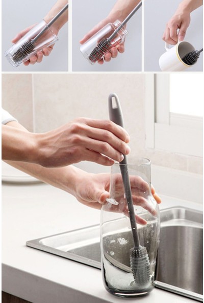 Çok Amaçlı Silikon Şişe Biberon Temizleme Fırçası 33CM | Bpa Free