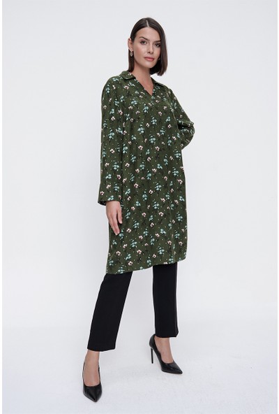 Aker 15634111 Çiçek Desenli Viskon Tunik