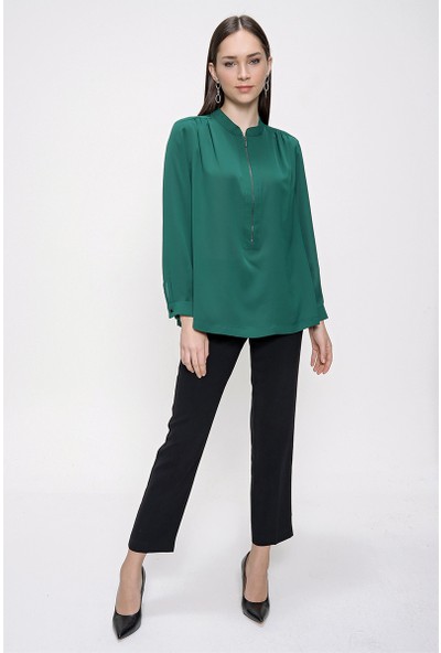 Aker 2590111 Fermuar Detaylı Bluz