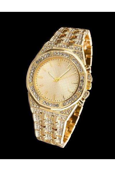 Gold Iced Aude Case Watch