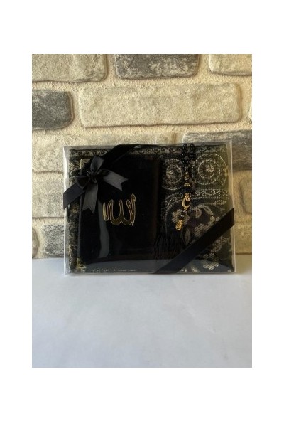 İkra Hac Çeyizlik Seccade Seti Lüks Siyah