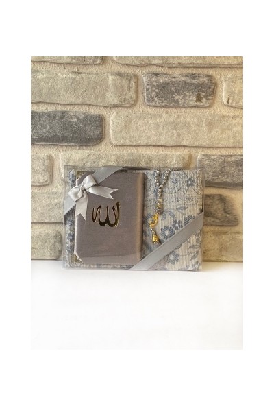 İkra Hac Çeyizlik Seccade Seti Lüks Gri