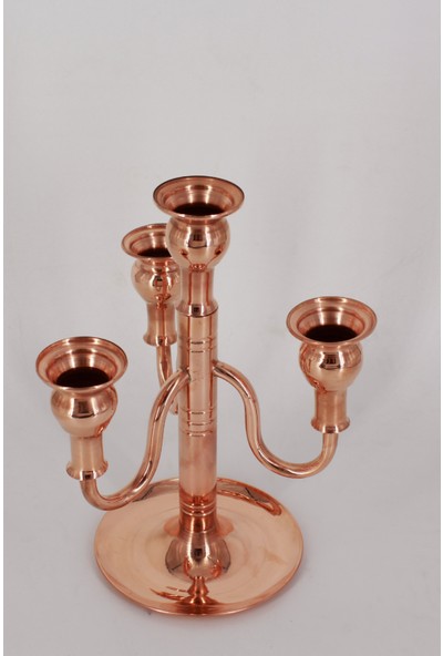 Hanedan Bakır Vintage Kırmızı 4lü Şamdan