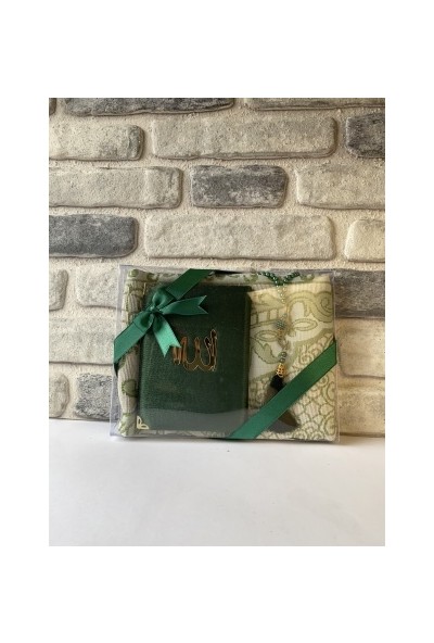 İkra Hac Çeyizlik Seccade Seti Lüks Yeşil