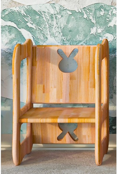 Lionil Puno Tavşan Desenli Iki Kademeli Montessori Çocuk Sandalyesi