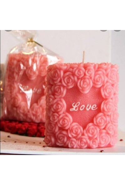 Aklımdasın Love Sevgili Hediyelik Dekoratif Mum 7x6 cm El Yapımı Lovemum1