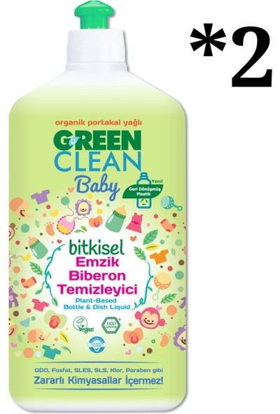 U Green Clean Baby Bitkisel Emzik Biberon Temizleyici 500 ml 2'li Set U Green Clean Baby Bitkisel Emzik Biberon Temizleyici 500 ml 2'li Set