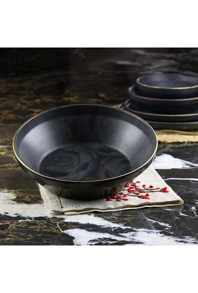 Glore Istanbul Black Rose Salata Kasesi 24 cm
