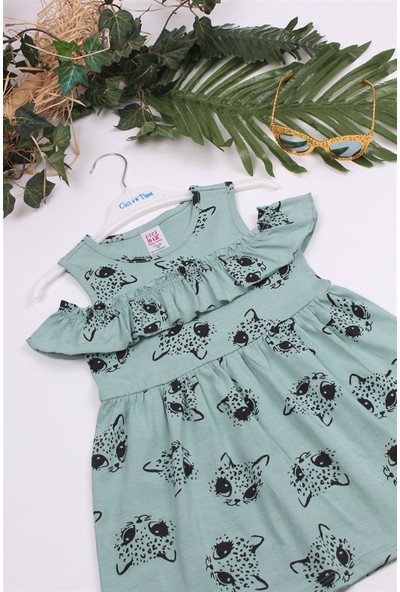 Cicitime Kedi Desenli Elbise