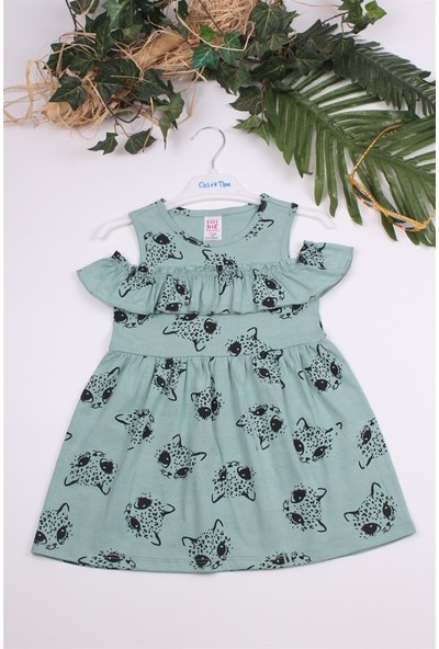 Cicitime Kedi Desenli Elbise
