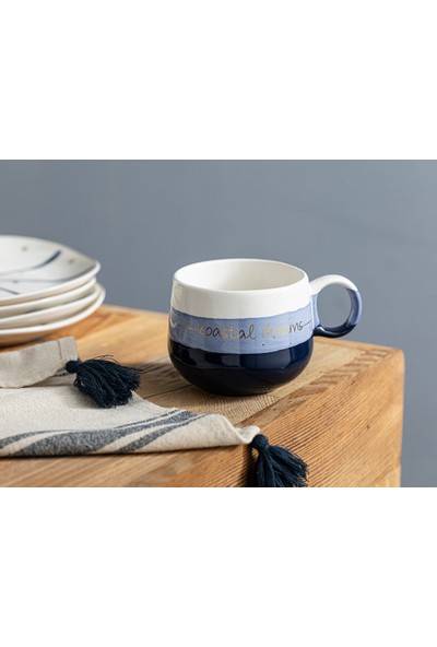 English Home Coastal Views Seramik Kupa 280 ml Lacivert- Mavi English Home Coastal Views Seramik Kupa 280 ml Lacivert- Mavi